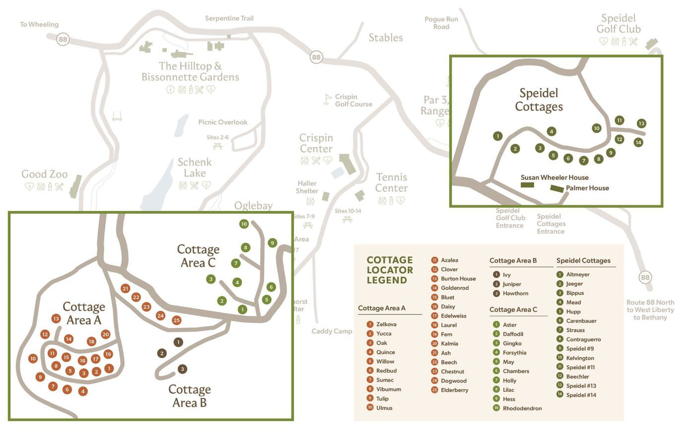 Maps of Oglebay Park Resort - Wheeling, WV Tourist Destinations